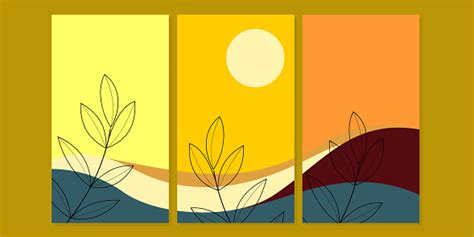 보호 미적 추상 식물 벽 예술 스칸디나비아 디자인 보헤미안 콜라주 벽 인쇄물 중반 세기 현대 디자인 벡터 일러스트 레이 션 0명에 대한 스톡 벡터 아트 및 기타 이미지