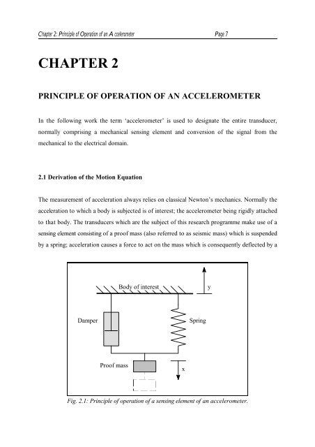 Chapter 2 Principle Of Operation Of An Accelerometer