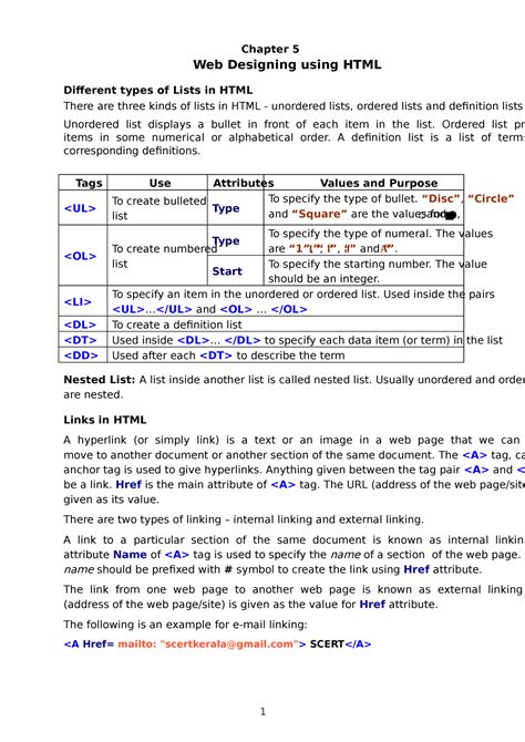 Xii Chapter 5 Web Designing Using Html Chapter 5 Web Designing Using