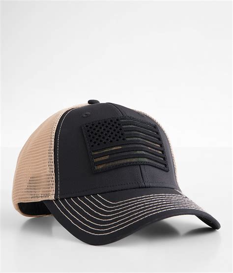 Howitzer Camo Flag Trucker Hat Mens Hats In Black Buckle