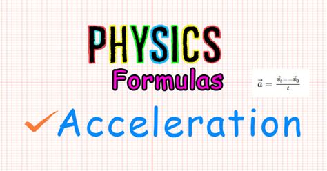 Acceleration Formula Physics