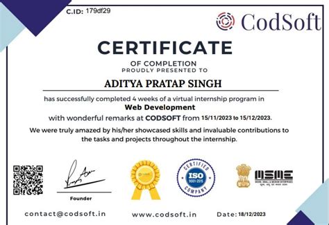 Aditya Pratap Singh On Linkedin Cip Internshipcomplete Codsoftinternship