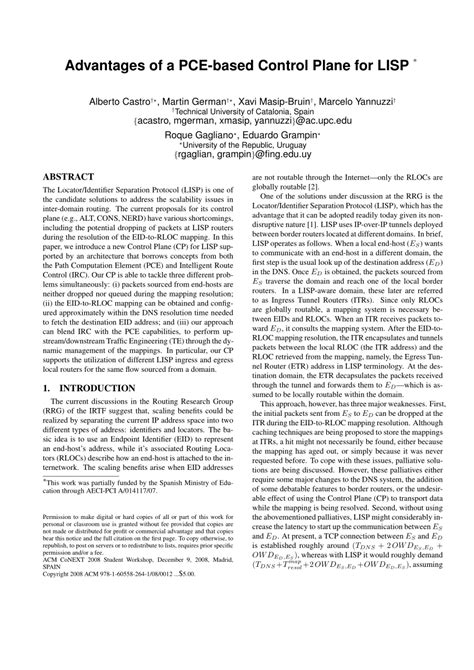 pdf advantages of a pce based control plane for lisp