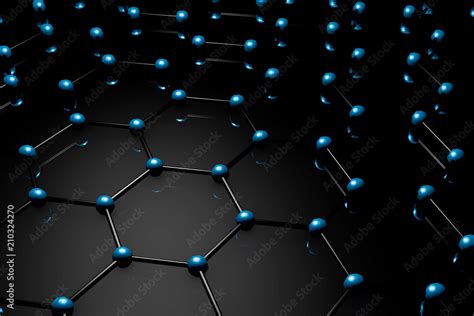 Graphene Molecular Grid Graphene Atomic Structure Concept Hexagonal Geometric Form