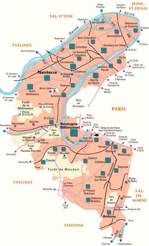 Carte Département Hauts De Seine Département 92 Codes Postaux Hauts