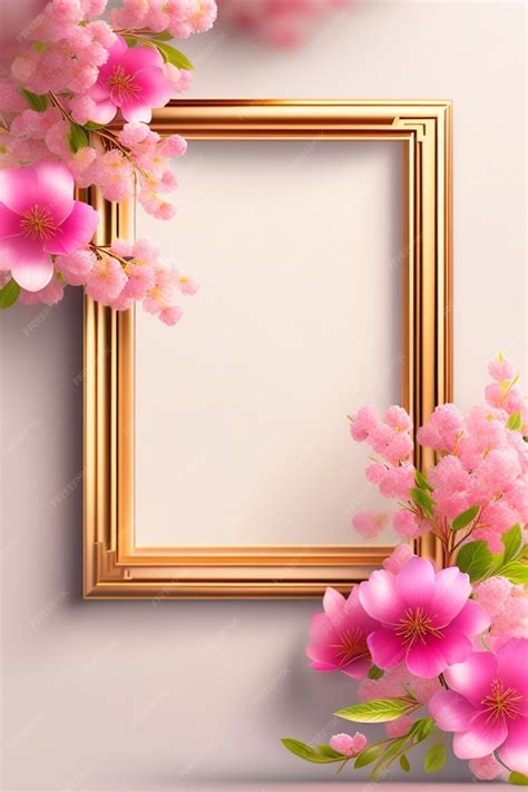 Premium Photo Pink Flowers Frame On A Pink Background