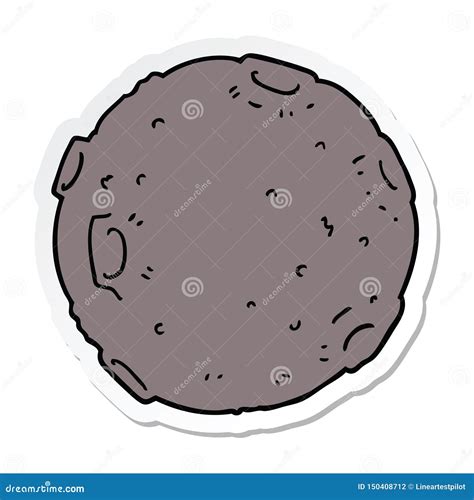 Pegatina De Una Luna De Caricatura Ilustración del Vector Ilustración de lindo cubo