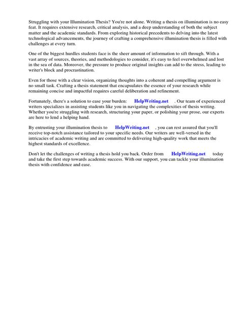 Illumination Thesis Pdf Science And Mathematics Technology And Engineering