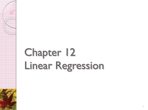 Ppt Chapter 12 Linear Regression Powerpoint Presentation Free