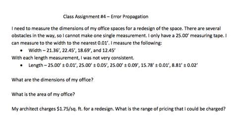 Solved Class Assignment 4 Error Propagation I Need To