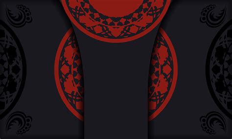 그리스 패턴엽서 디자인 고급스러운 장식과 텍스트와 로고를 위한 장소가 있는 블랙 레드 배너 0명에 대한 스톡 벡터 아트 및 기타