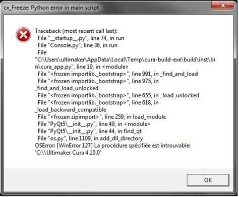 Cxfreeze Python Error In Main Script · Issue 11836 · Ultimakercura