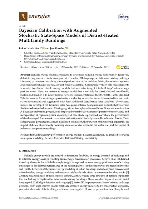 Pdf Bayesian Calibration With Augmented Stochastic State Space Models