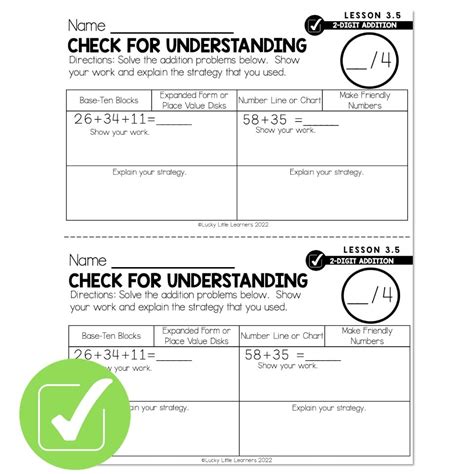Lucky To Learn Math 2 Digit Addition Review With Multiple Addends