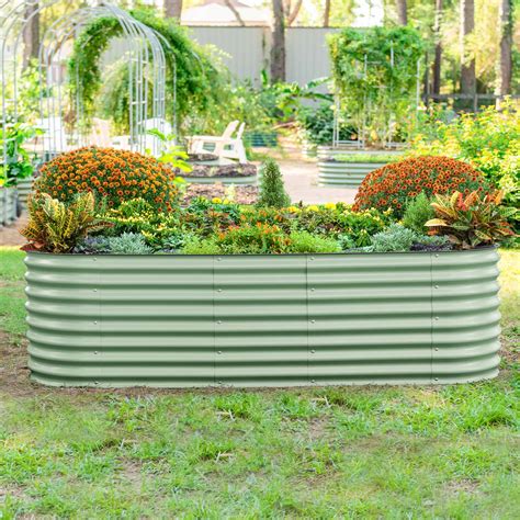 Metal Raised Garden Beds Veikous Galvanized Raised Garden Bed 6 Ft X