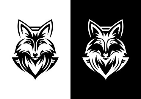 Premium Vector Two Sets Of Fox Logos On A Black And White Background