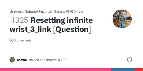 Resetting Infinite Wrist Link Question Issue