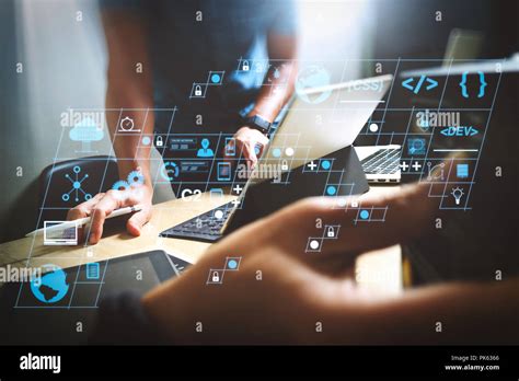 coding software developer work with ar new design dashboard computer icons of scrum agile