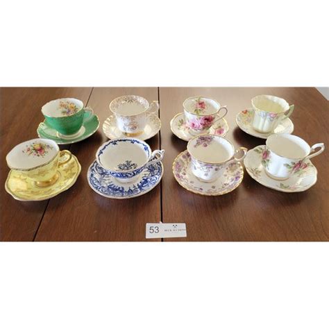 Eight Assorted Tea Cups And Saucers