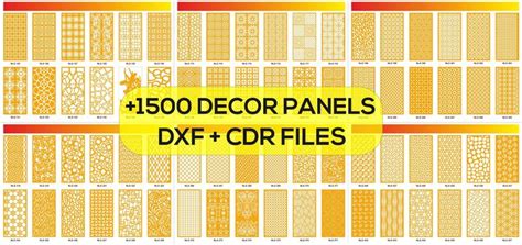 1500 Dxf Patterns File And Catalog Pdf Cnc File Panel Templates Panel Collection Stencil Vec