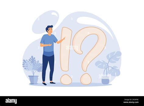 Concept Illustration Of Frequently Asked Questions Of Exclamation Marks And Question Marks