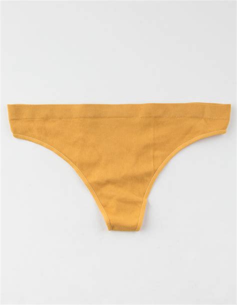 Full Tilt Seamless Light Gold Thong Light Gold Xs Tillys