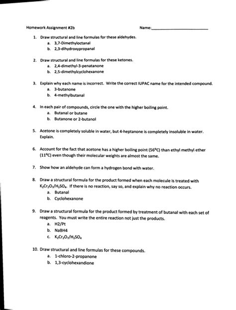 Solved 1 Draw A Structural And Line Formula For Each