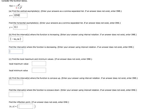 Solved Consider The Function Below Fx Ex 8 Ex A