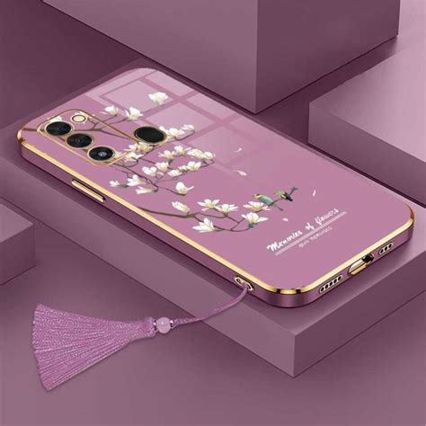 Casing For Infinix Tecno Spark C Luxury Beautiful Mapies With Flower Camera Protection Phone