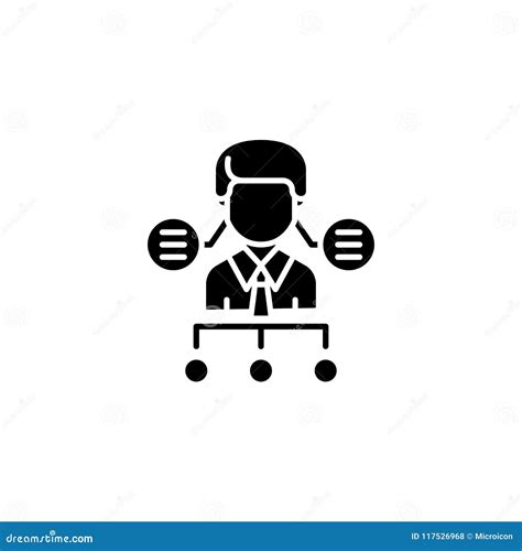 Organizational Business Structure Black Icon Concept Organizational Business Structure Flat