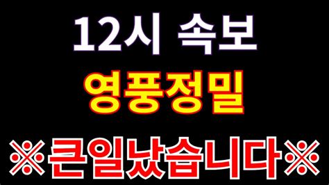 영풍정밀 경영권 분쟁 승자 전망은 영풍정밀주가전망 영풍정밀목표가 Youtube