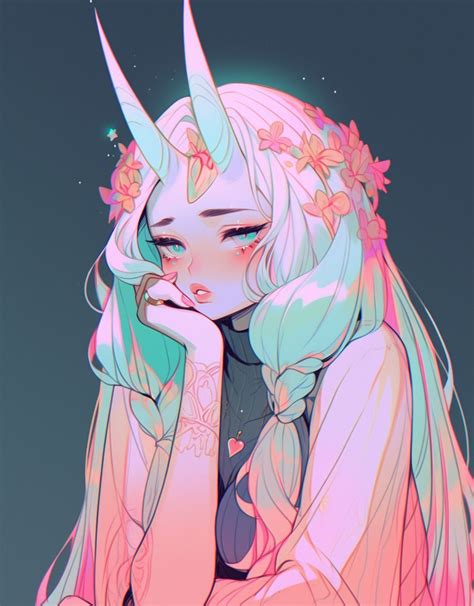 Sticker Cute Pink Demon Girl Artofit