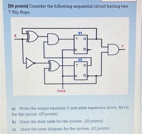 Solved 50 Points Consider The Following Sequential Circuit