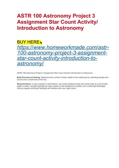 Astr 100 Astronomy Project 3 Assignment Star Count Activity Introduction To Astronomy