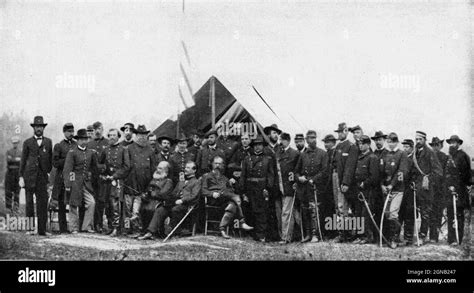 Major General George Gordon Meade And Staff From The Book The Civil