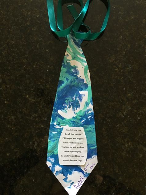 Fathers Day Tie Craft With Poem Attachment