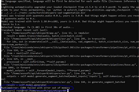 Runtimeerror Cuda Failed With Error Out Of Memory · Issue 504 · M Bainwhisperx · Github