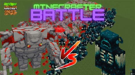 100 Warden Vs 100 Redstone Golem Minecraft Youtube
