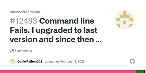Command Line Fails I Upgraded To Last Version And Since Then I Had This Issue In Spite Of