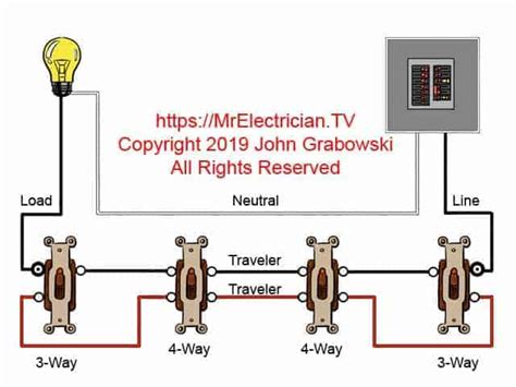 How To Wire A 4 Way Switch Circuit Wiring Diagram