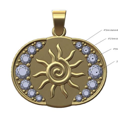 Stl File Sun Scroll Oblang Double Diamond Crescent Moon Pendant 3d