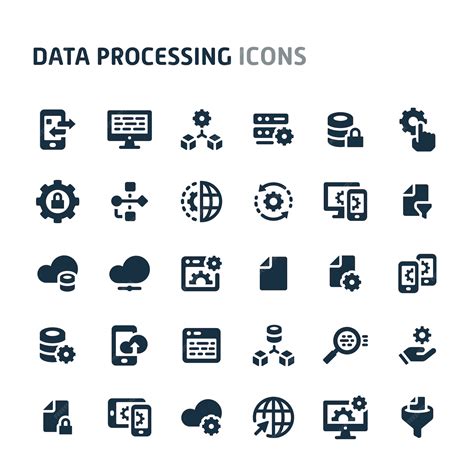 Premium Vector Data Processing Icon Set Fillio Black Icon Series