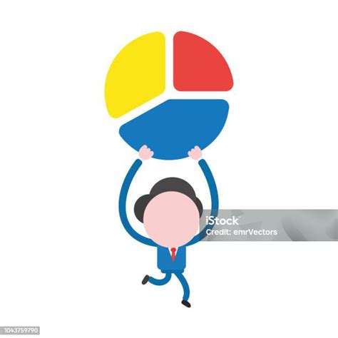 벡터 사업가 문자 실행 하 고 세 가지 다이어그램 원형 부분을 잡고 3가지 개체에 대한 스톡 벡터 아트 및 기타 이미지 3가지 개체 개념 개성 개념 Istock