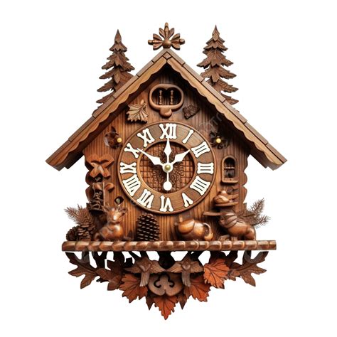 Christmas Brown Wooden Cuckoo Clock In The Cuckoo Clock Character