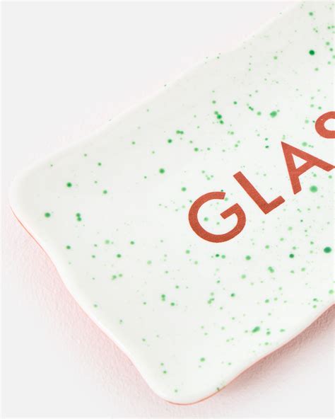 Green Speckle Ceramic Glasses Tray Oliver Bonas