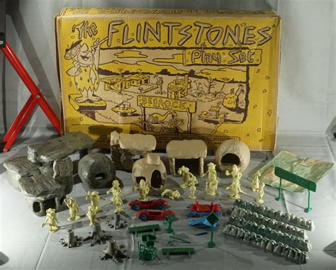 Original 1961 The Flintstones Play Set By Marx In Original Box 24 X 16