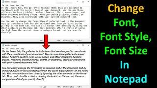 Notepad Change Font Family Style Size Tech How Mp3 Mp4 Download Tubidy Skin