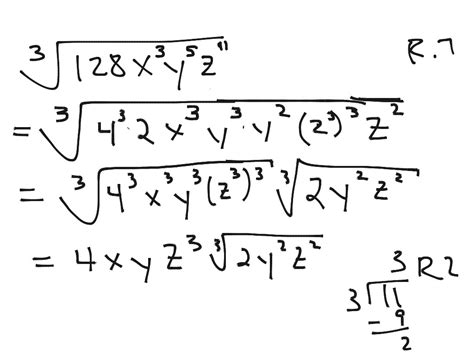 Math 150 Section R7 Simplifying A Cube Root Radical Math Showme