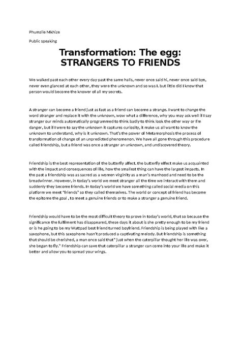 Public Speaking Speech Example Phumzile Mkhize Public Speaking