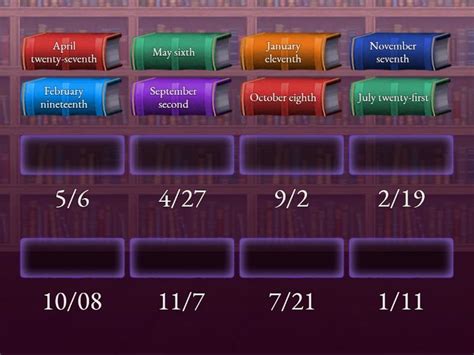 Dates And Ordinal Numbers 2101 Match Up